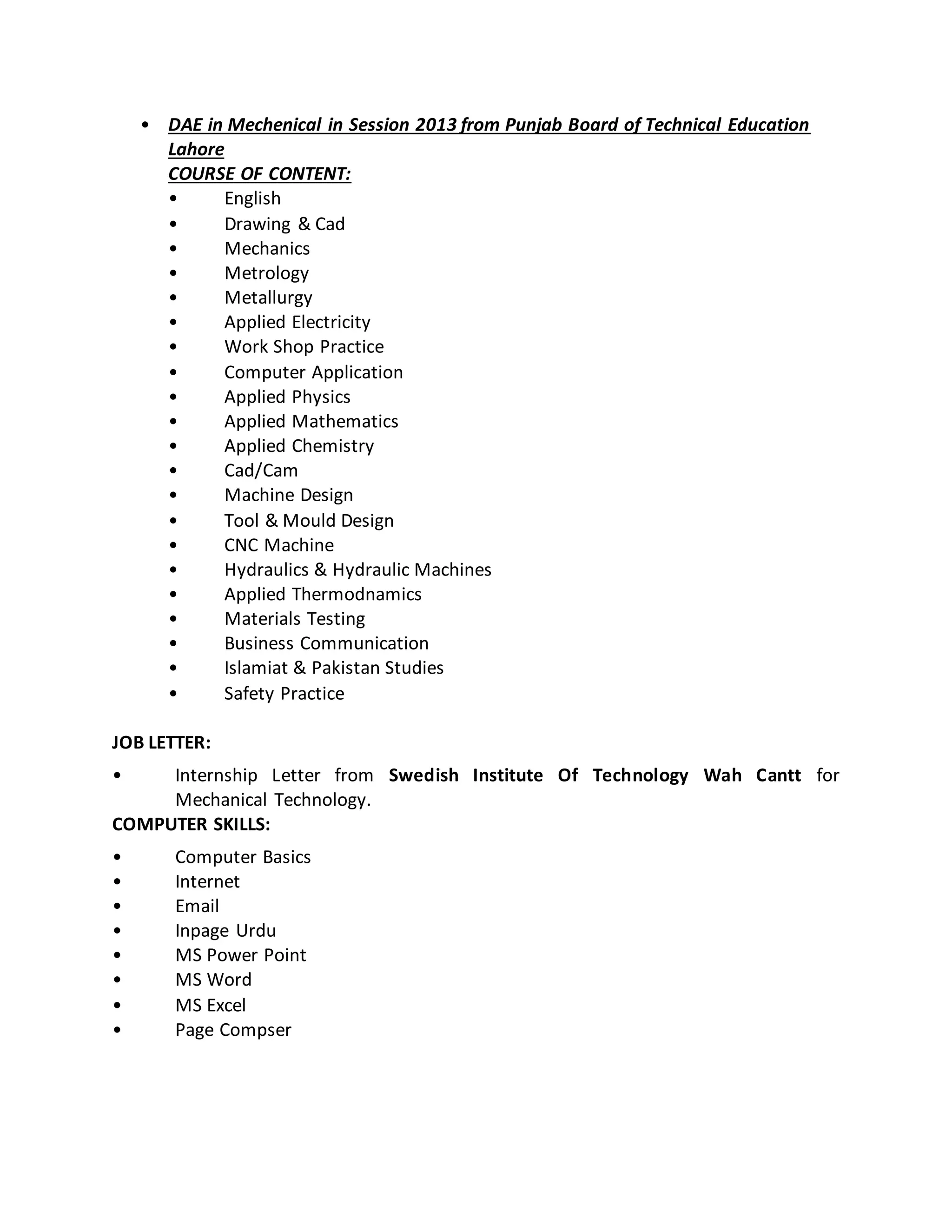 faisal cv 2016 | PDF
