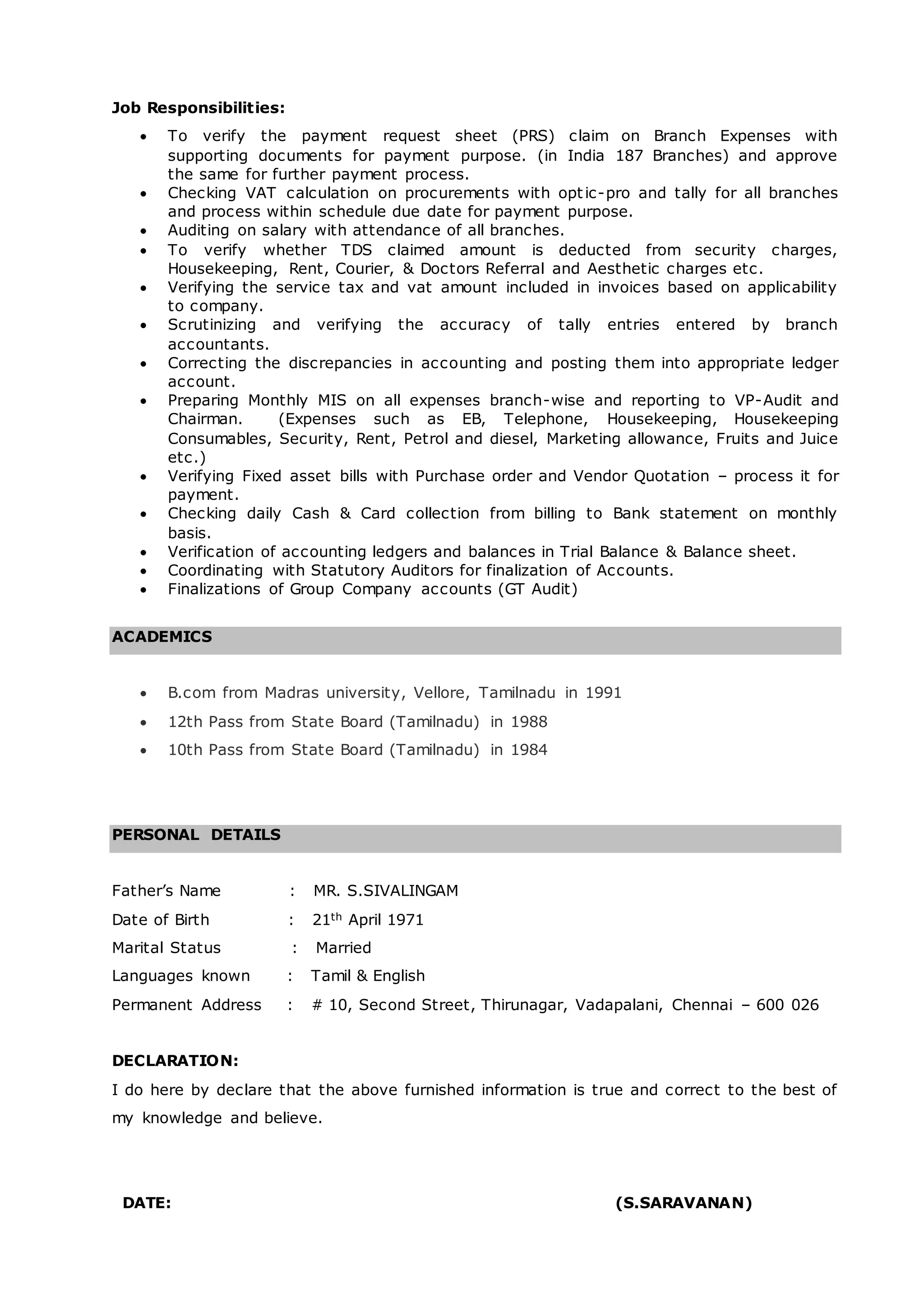 Saravanan.resume | DOCX
