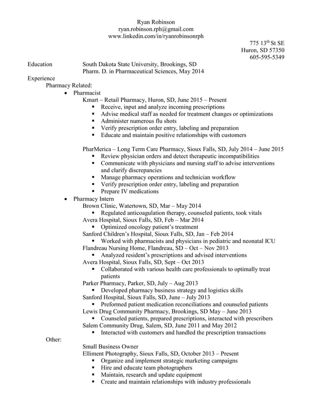 Ryan Robinson Resume 2015 | PDF