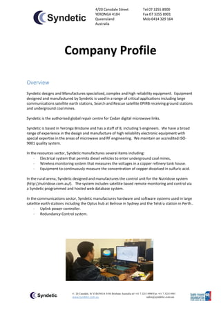 Scotts - Syndetic Company Profile 2016-A | PDF