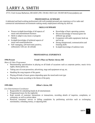 Larry Smith Resume Revised | PDF