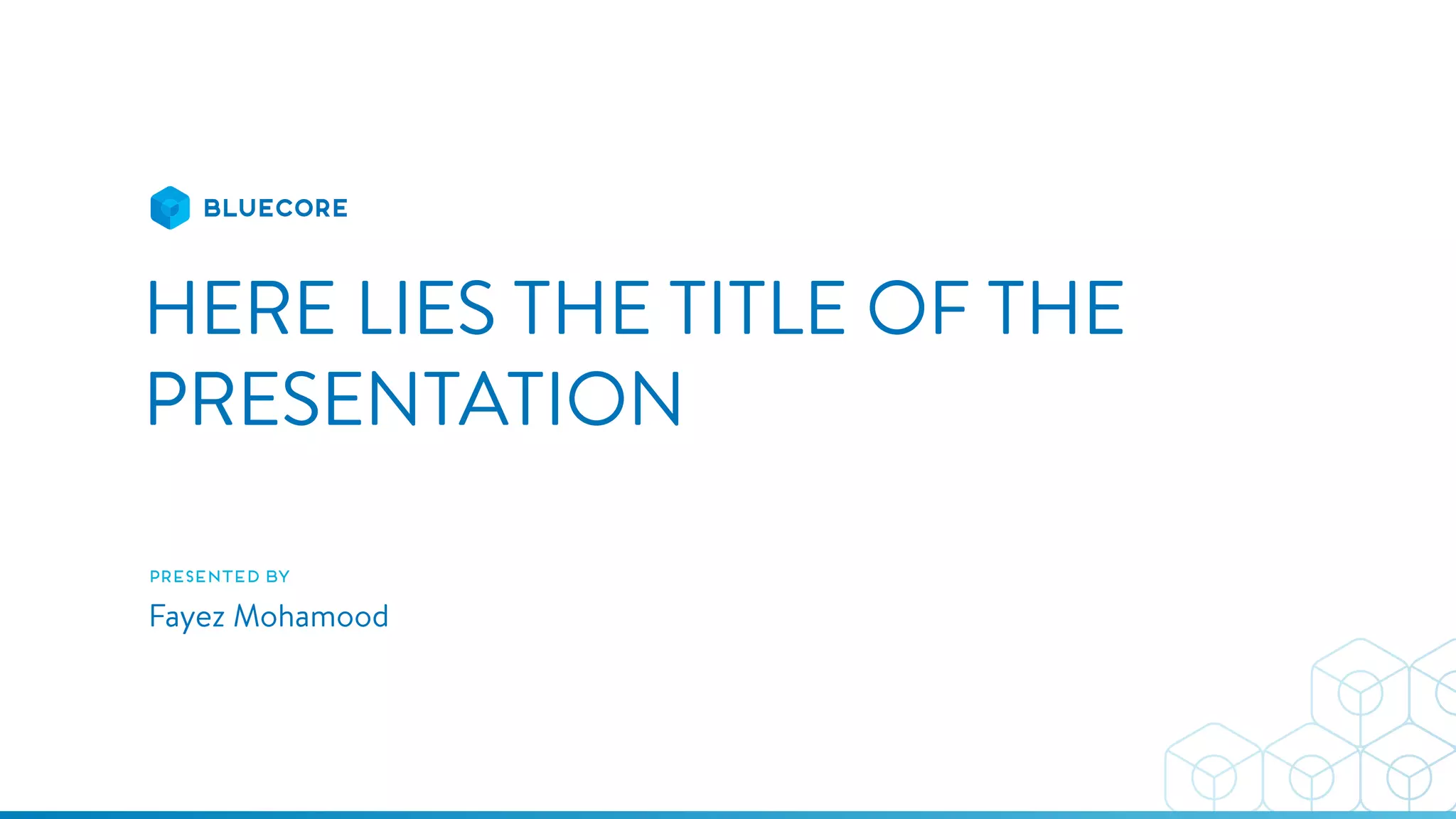 Bluecore Presentation Template | PPT