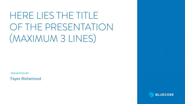 Bluecore Presentation Template | PPT