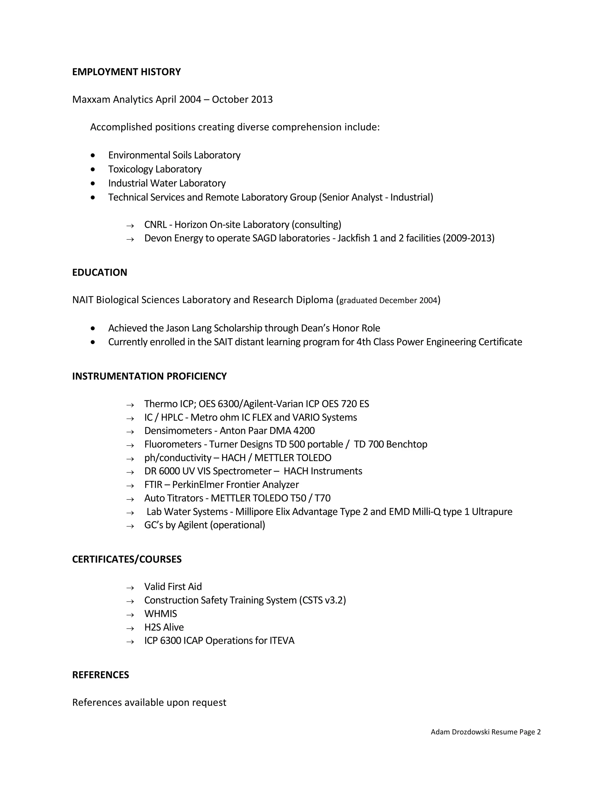 ADAM DROZDOWSKI Resume | PDF