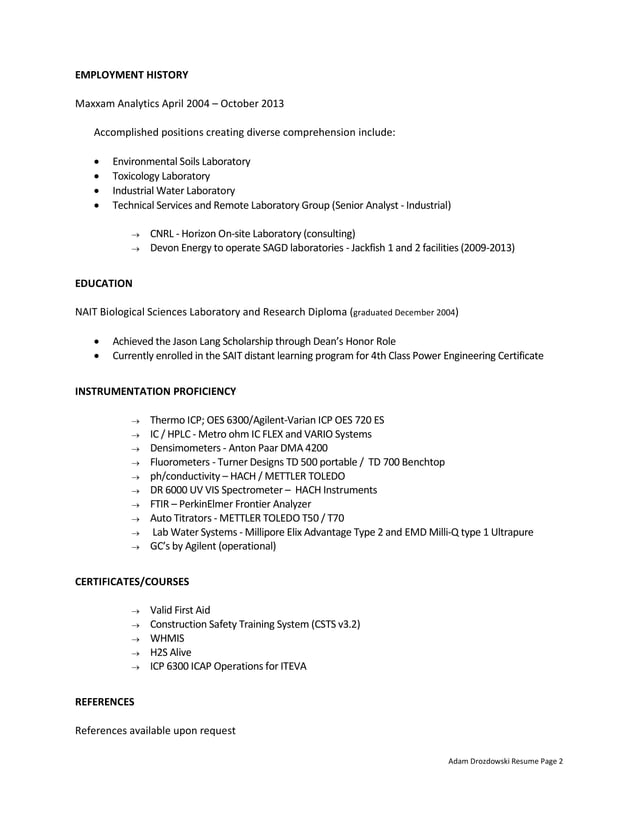 ADAM DROZDOWSKI Resume | PDF