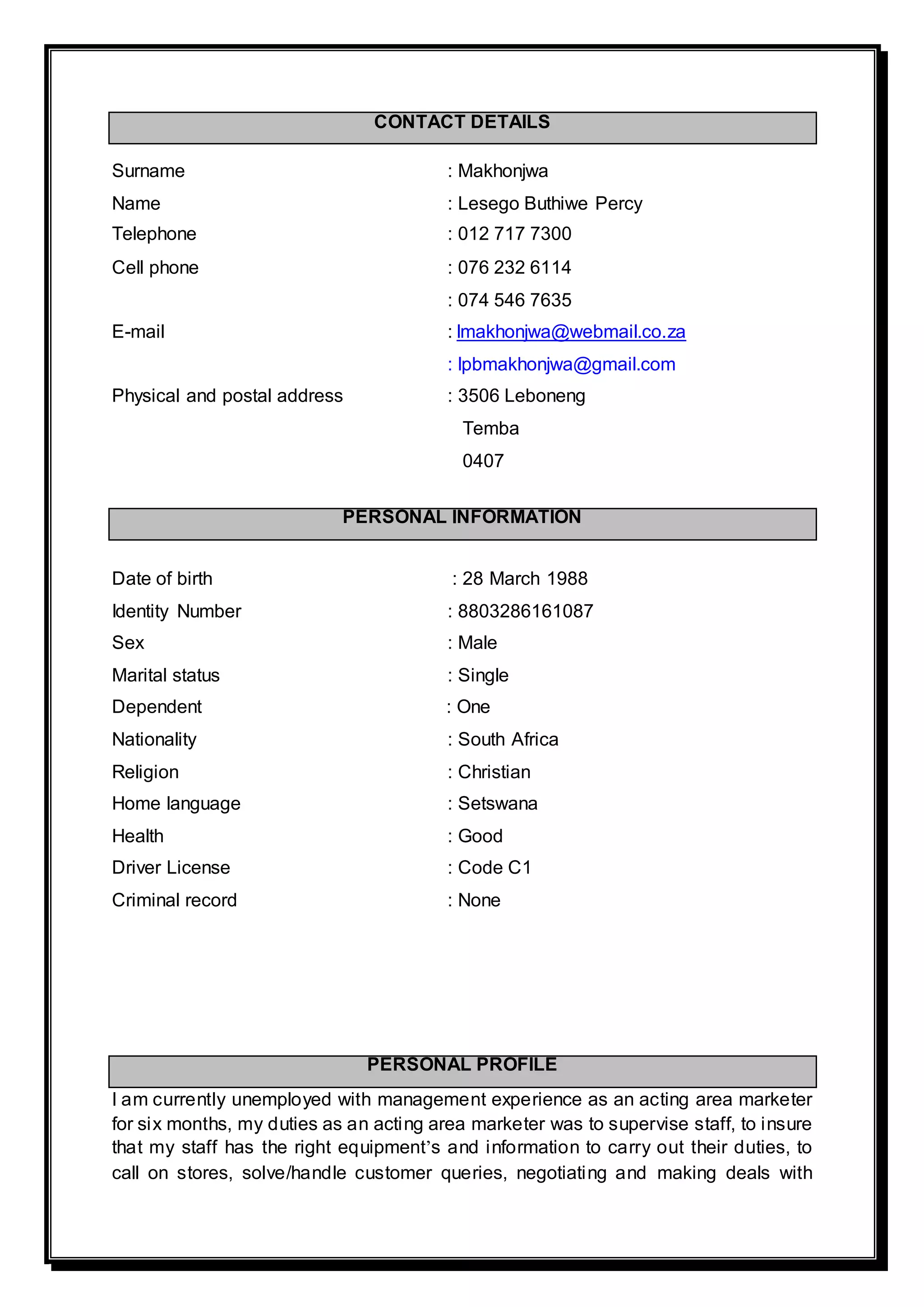 Lesego_cv 1014 | DOCX