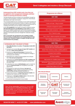 CAT Risk Management & Modelling London Brochure 2016 | PDF