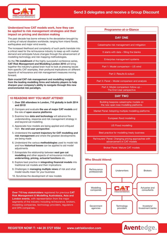 CAT Risk Management & Modelling London Brochure 2016 | PDF