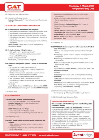 CAT Risk Management & Modelling London Brochure 2016 | PDF