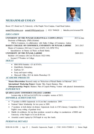 Muhammad Usman CV | DOCX