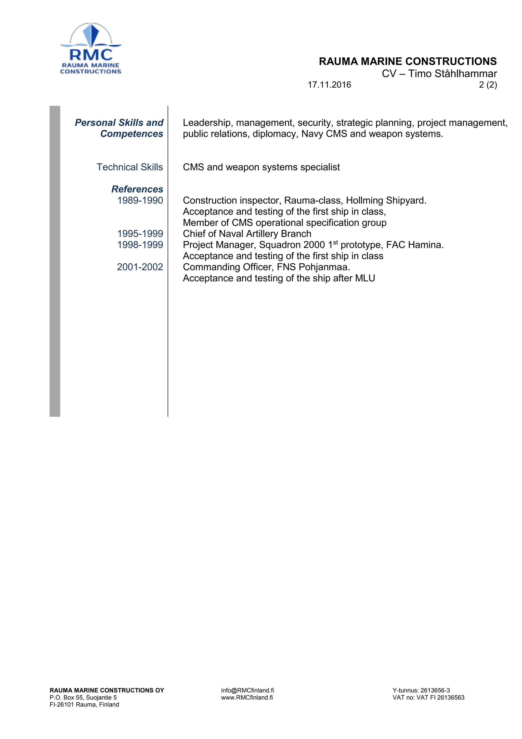 CV-RMC_Timo_Ståhlhammar | PDF