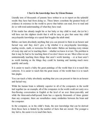 1 facts are the knowledge base by glenn doman | PDF