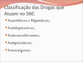 Farmacodinâmica das Drogas de Ação Central Introdução | PPT
