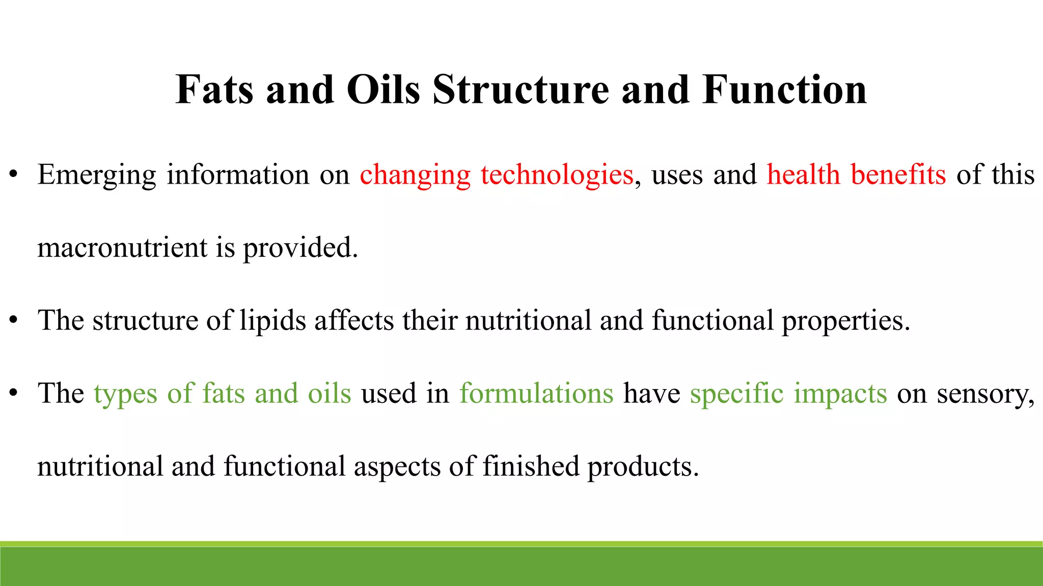 Fats and Oils: Structures and Functions | PDF