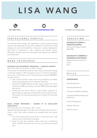 Lisa CV 11Mar16 | PDF | Sales | Business