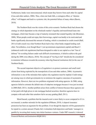 Financial Crisis Analysis - The Great Recession of 2008 | PDF