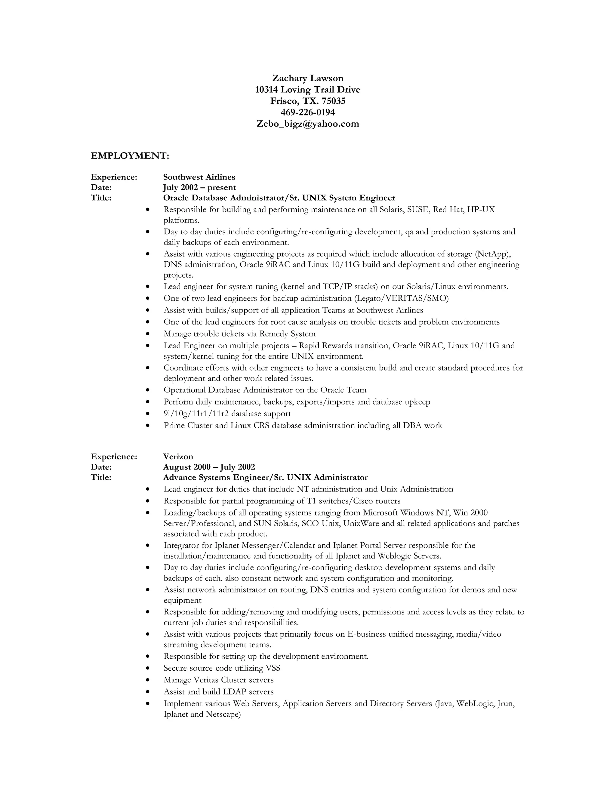 zach.resume - for merge | DOC | IT and Internet Support | Internet