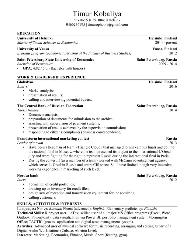 CV Tim Kobaliya | PDF