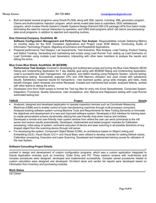 Manju_Resume | DOC | Databases | Computer Software and Applications
