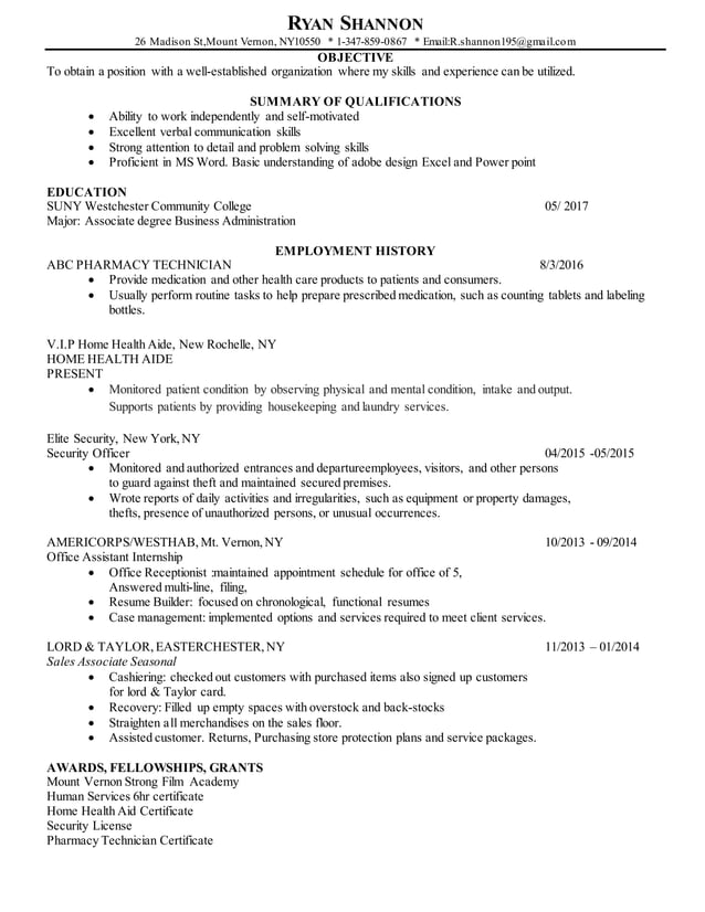 Ryan_Shannon_Resume_2016 | DOCX | Home Security | Home & Garden