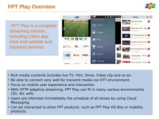 Streaming OTT-FPT Play Solution | PDF