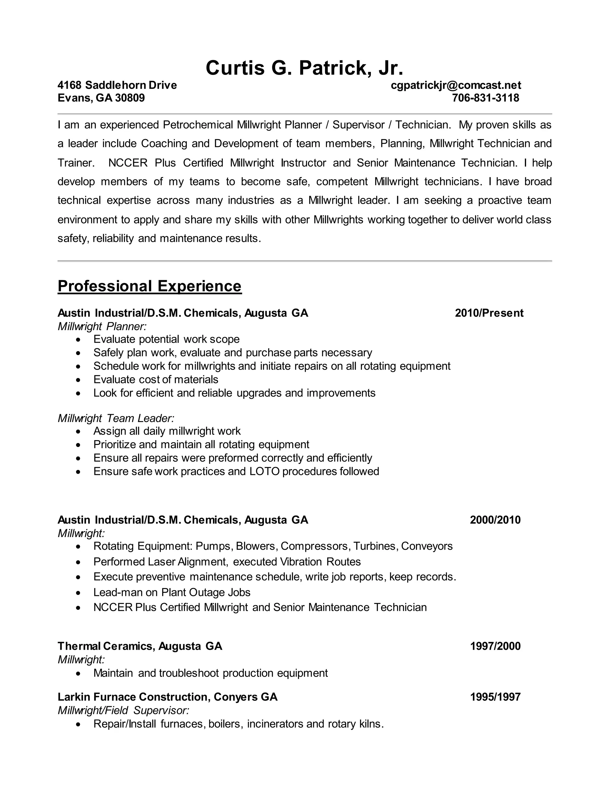Curtis Patrick Resume | DOCX