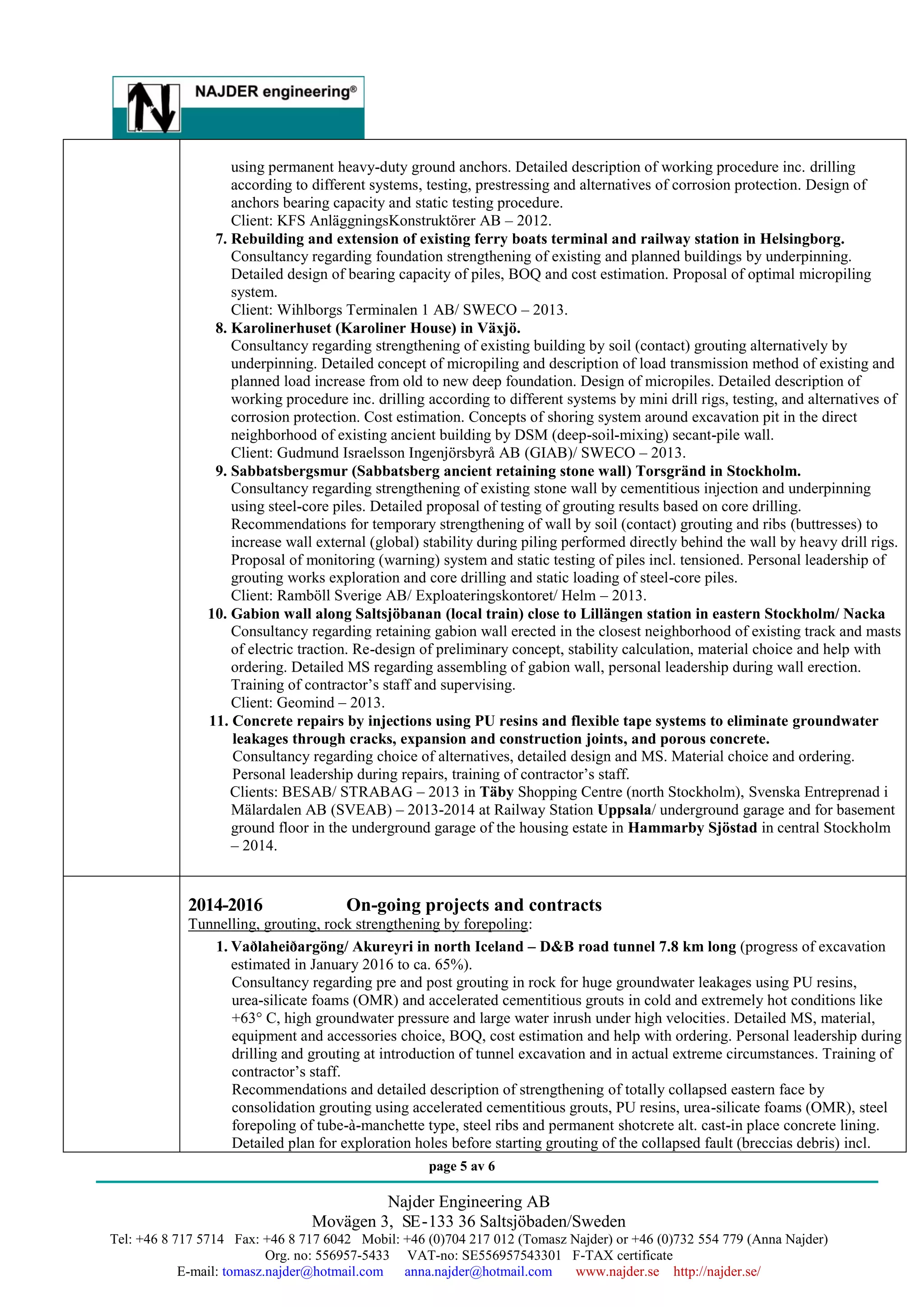 CV Tomasz Najder Part 6 2016.01.17 2016 | PDF
