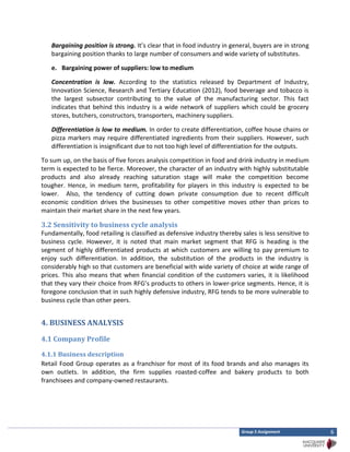 Retail Food Group - Analysis Report - Group 5 | PDF