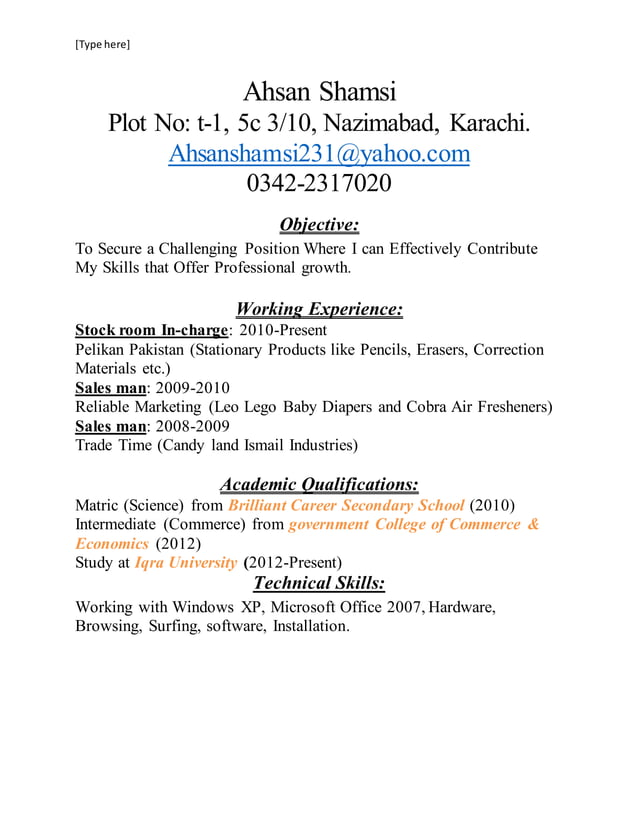 Ahsan Shamsi Resume | PDF