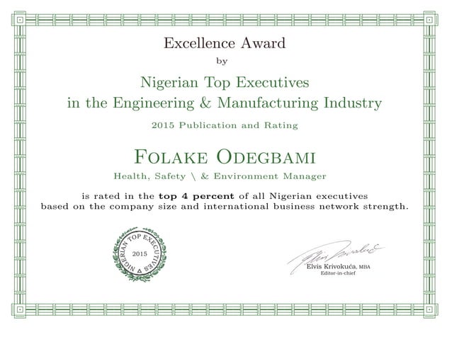 Executive Excellence Award 2015 | PDF