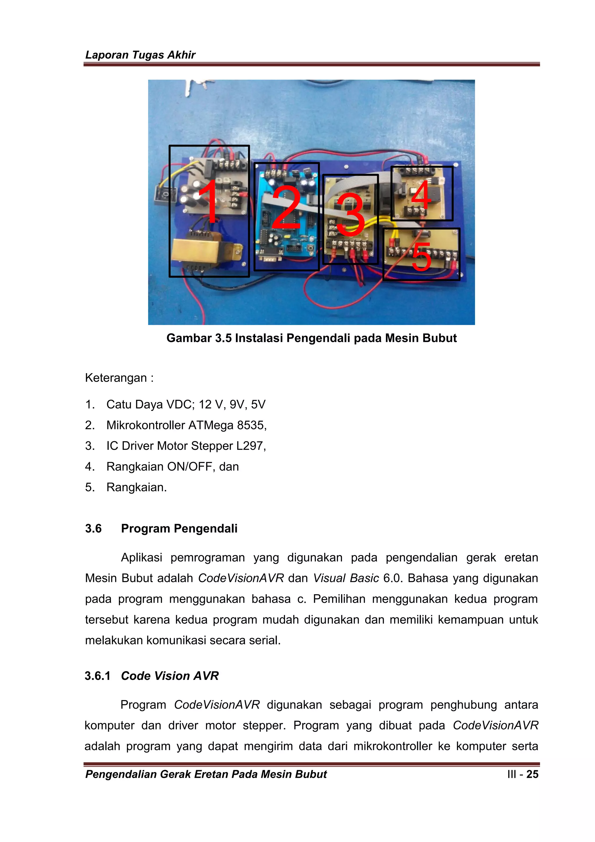 Laporan Tugas Akhir - Pengendalian Gerak Eretan Mesin Bubut | PDF