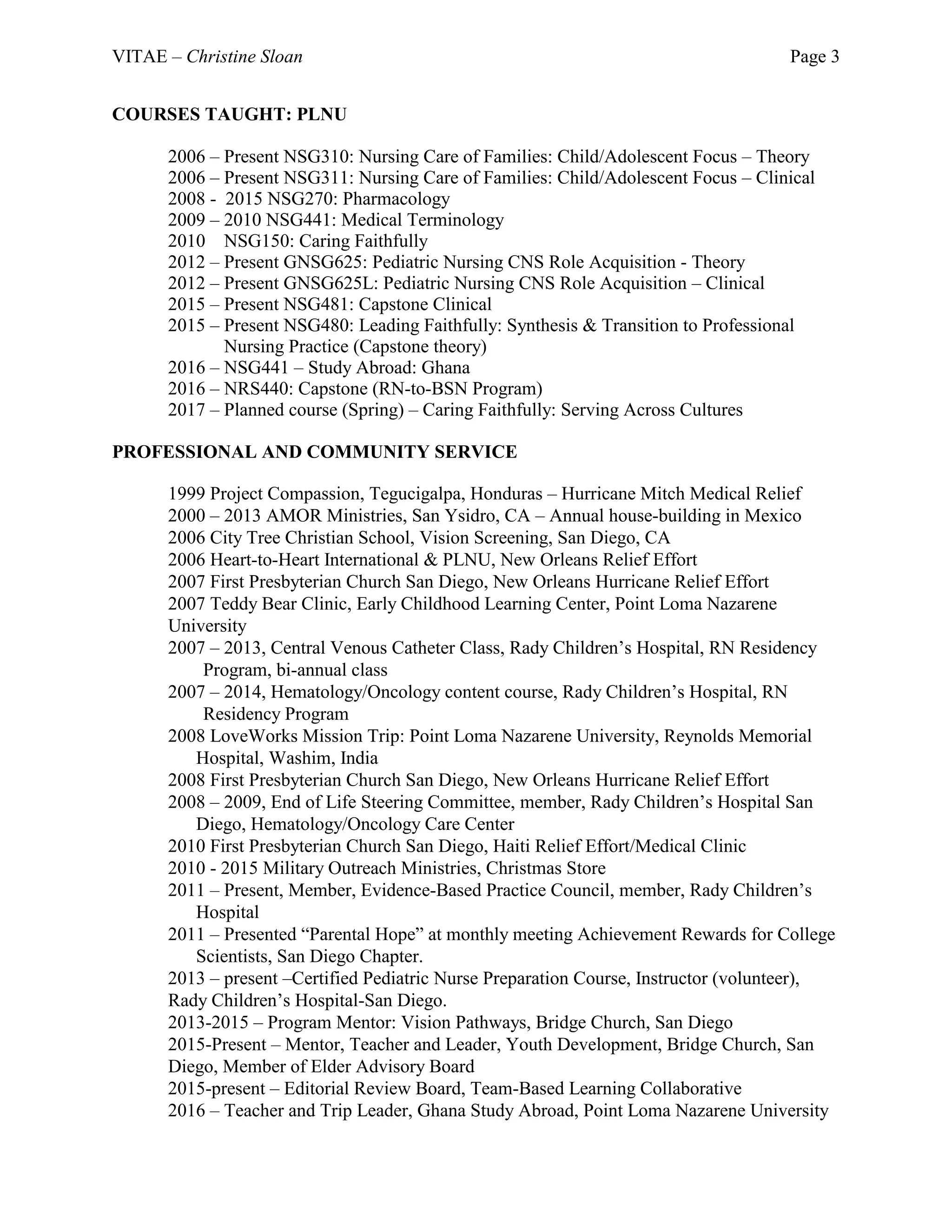 Sloan_Chris_Curriculum Vitae | PDF
