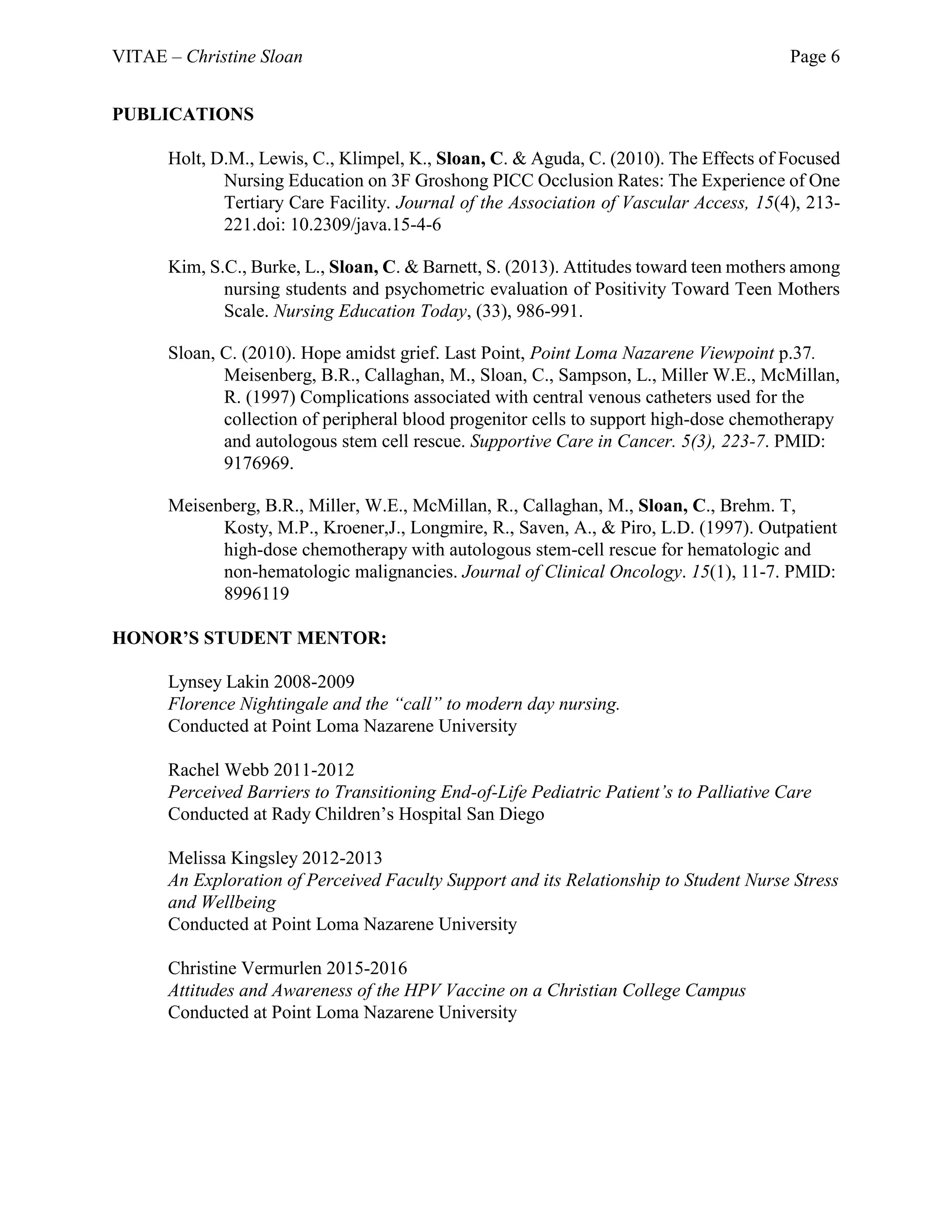 Sloan_Chris_Curriculum Vitae | PDF