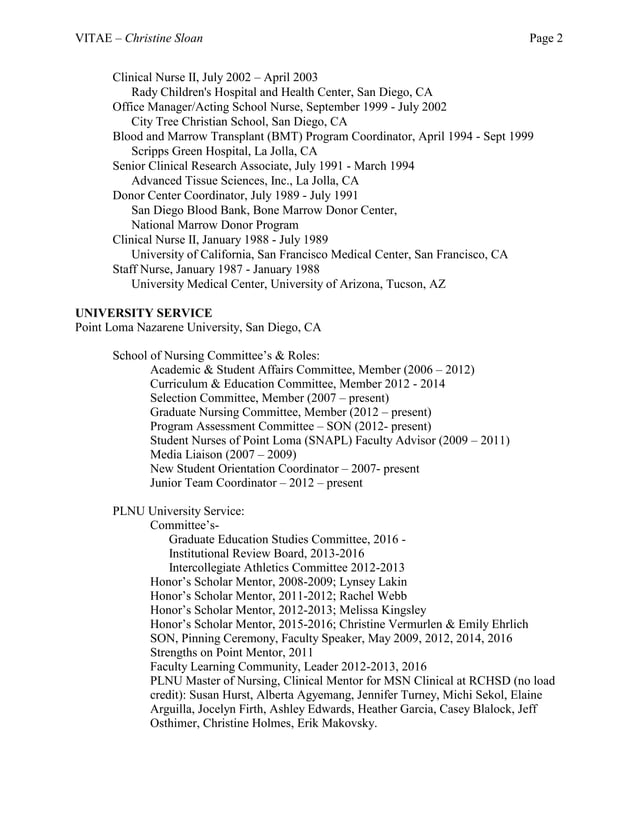 Sloan_Chris_Curriculum Vitae | PDF