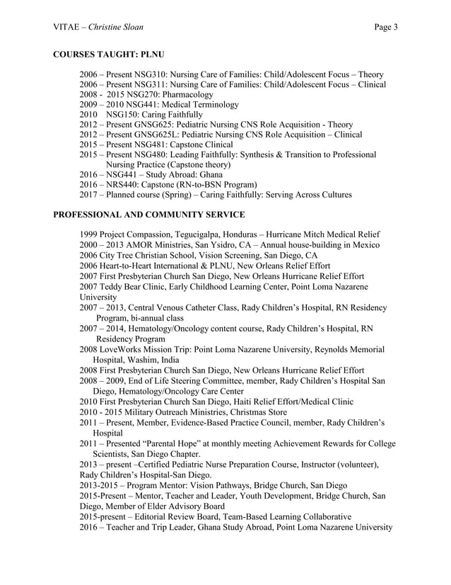 Sloan_Chris_Curriculum Vitae | PDF