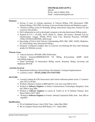 Resume 12yrs Exp | DOC | Computer Software and Applications | Computing