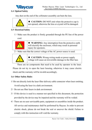 Small Fiber Laser User Guide 2000W | PDF