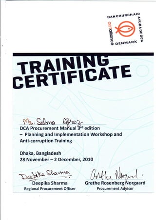 DCA Procurement certification | PDF