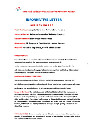 INFORMATIVE LETTER FOR GLOBAL CAPITAL RAISE | PDF