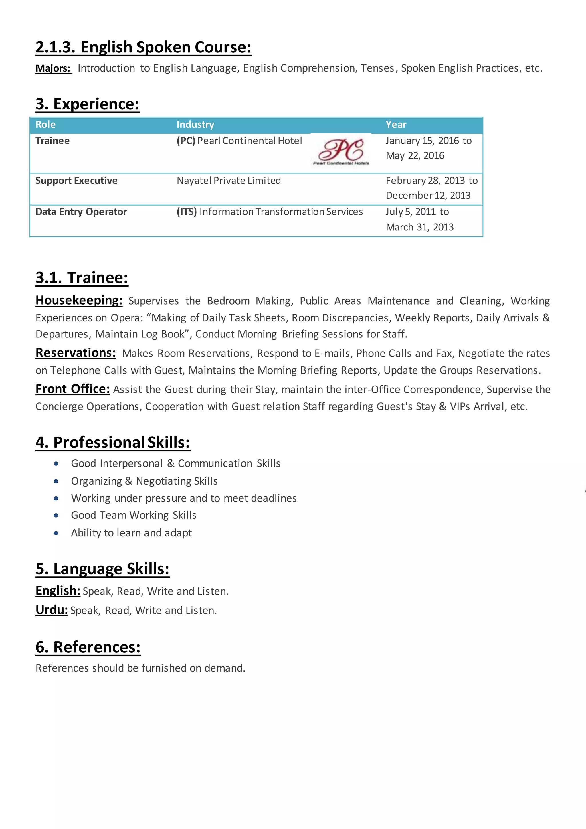 CV (Farhan Siddiqui) | DOCX | Undergraduate Education | College Education