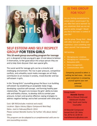 Flyer Strong Girls! Marielle Evertsz | PDF