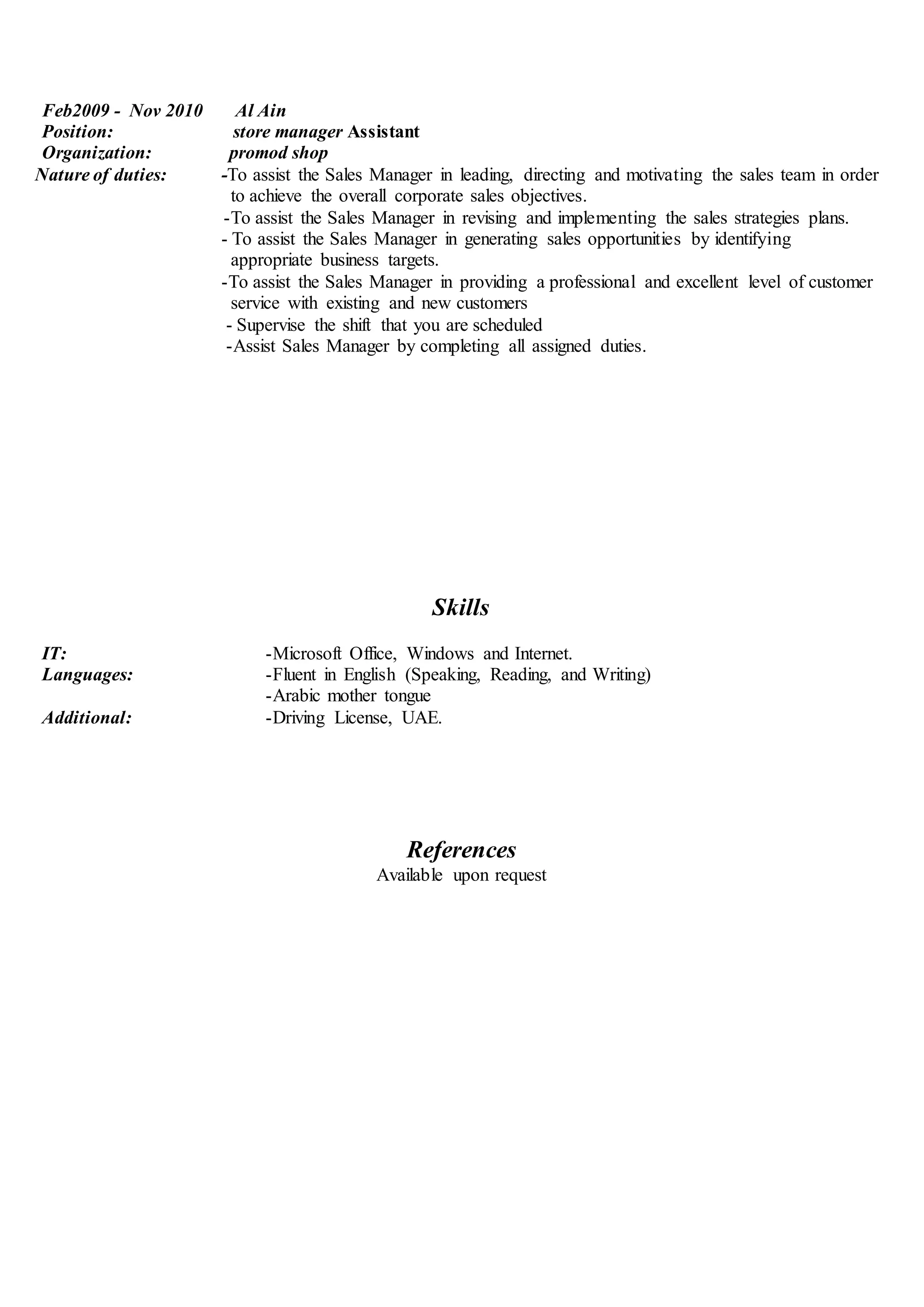 asma cv | DOCX | Human Resources | Business