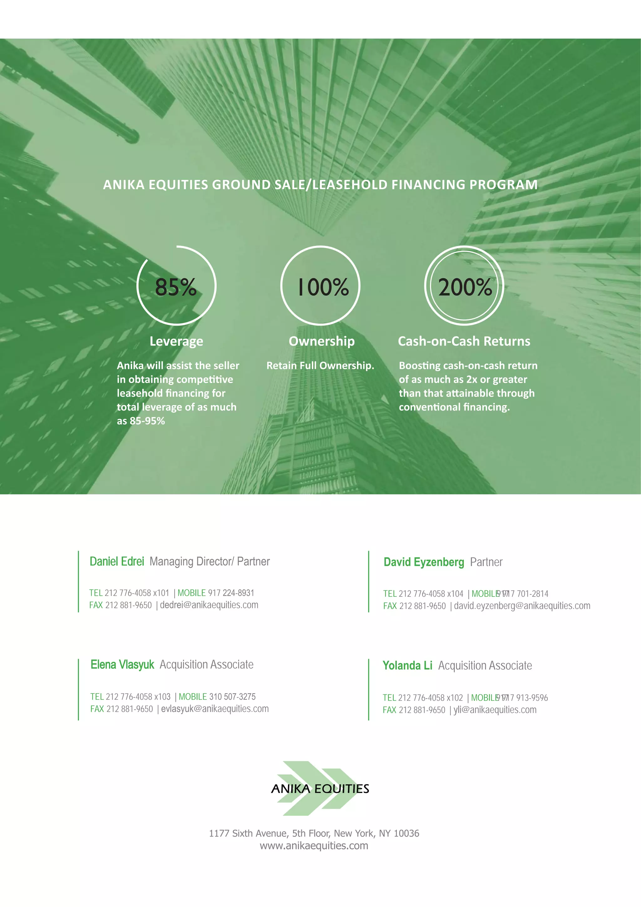 Anika Equities Groundlease Overview | PDF