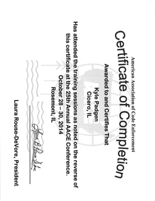 Certificate for AACE | PDF