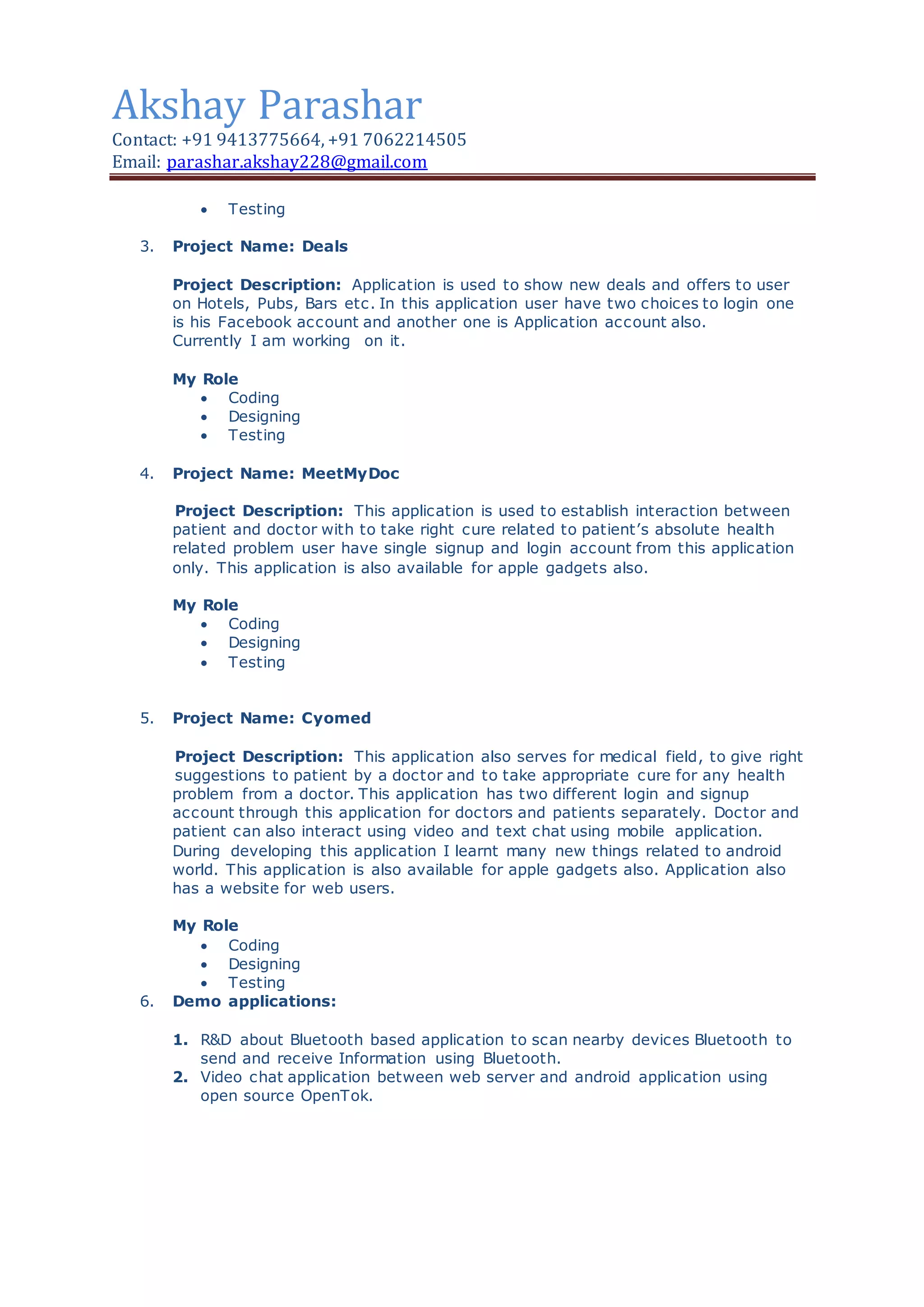 Akshay_Resume | DOCX | Operating Systems | Computer Software and Applications