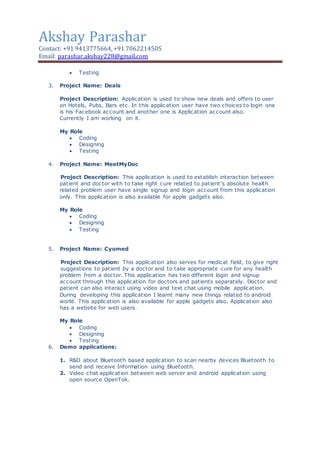 Akshay_Resume | DOCX | Operating Systems | Computer Software and Applications