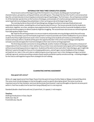 Unit Plan - Paper Towns - for printing for app | PDF