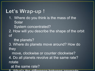 Earth & Life Science Solar System (lesson 2) | PPTX