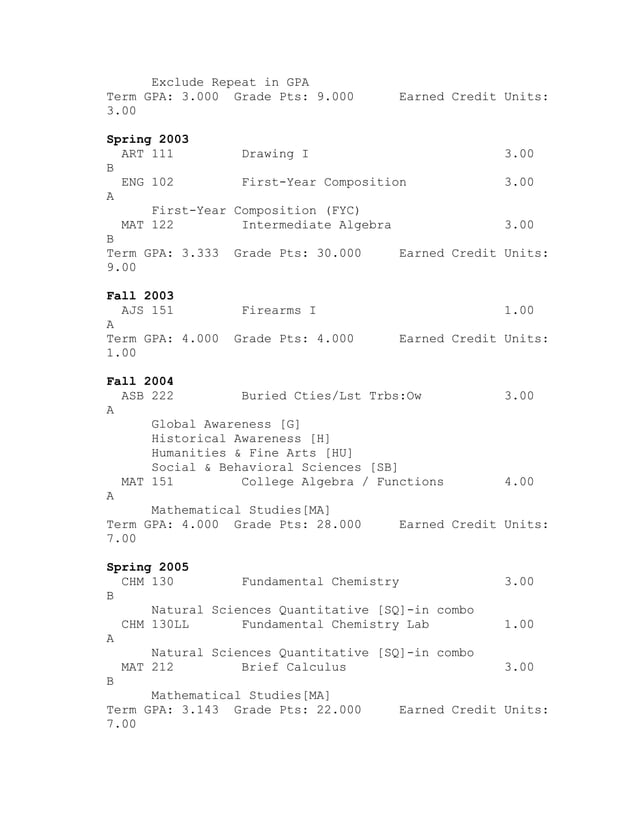 Transcript GCC | PDF