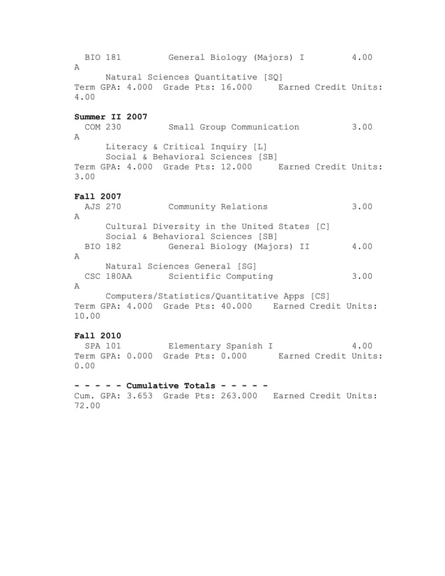 Transcript GCC | PDF